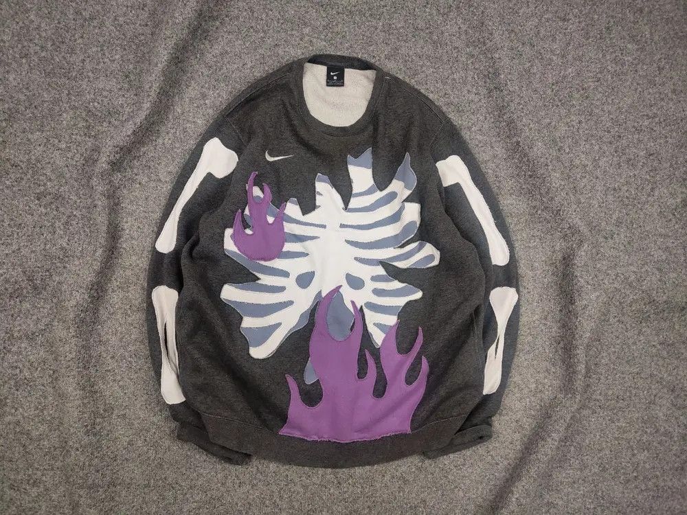 Nike Rare reworked nike skeleton Logo vintage Sweatshirt Y2K | Grailed