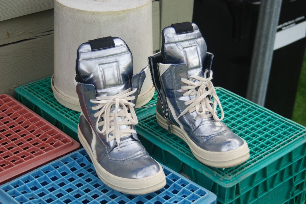 Rick Owens Rick Owens Dirty Silver Geobaskets SS15 Faun | Grailed