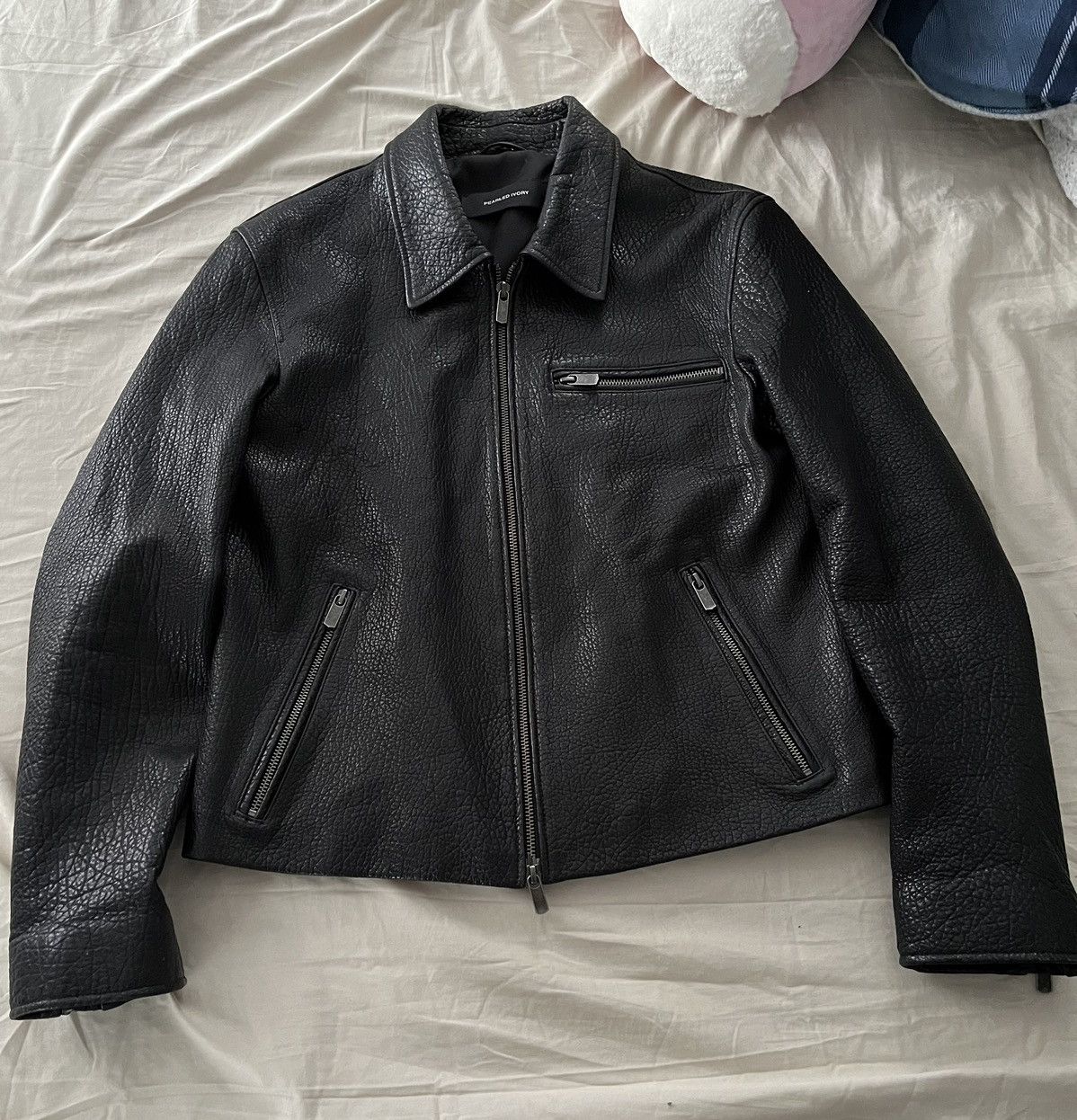 Avant Garde × Leather Jacket × Vintage Pearled Ivory leather jacket ...