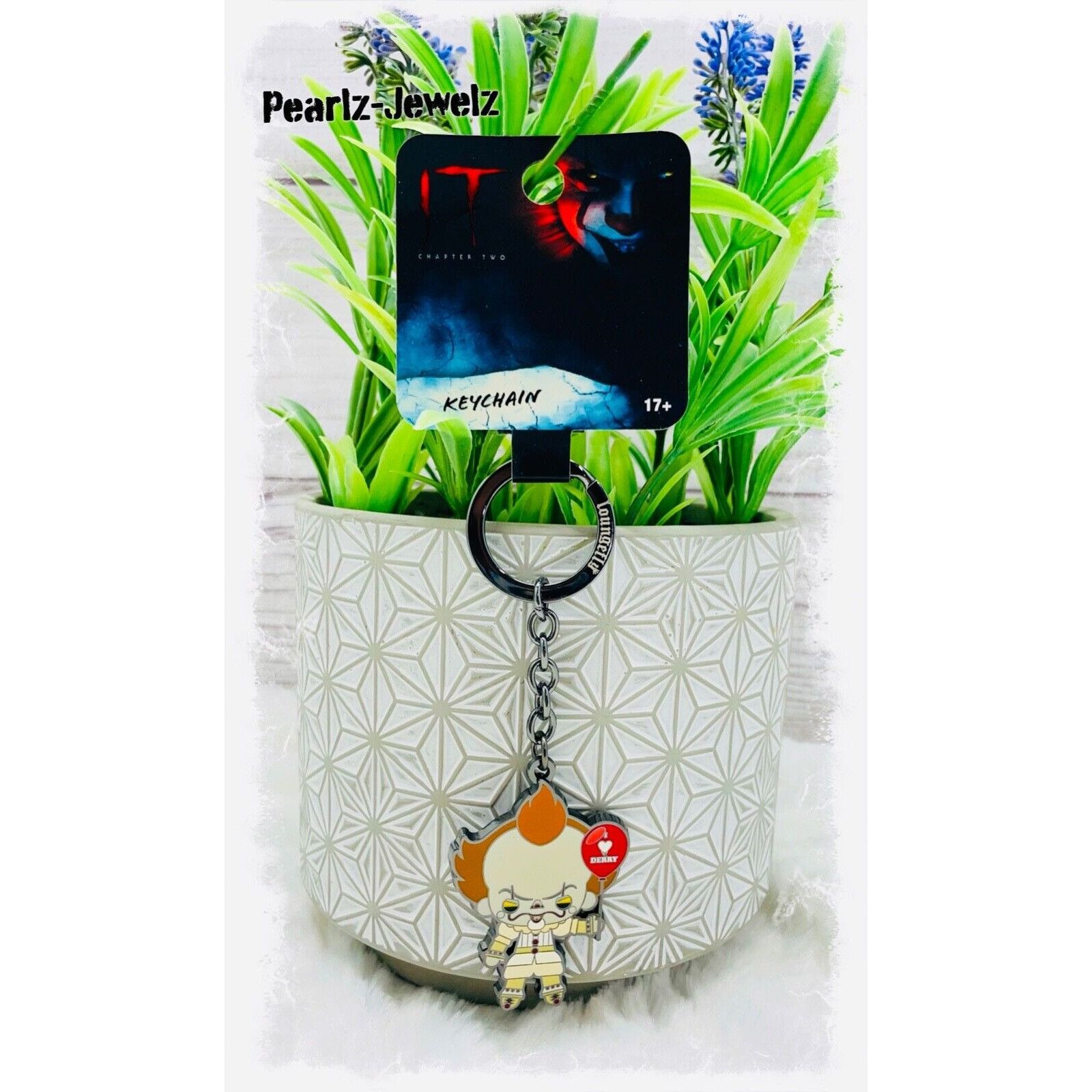 Disney Loungefly IT Pennywise Clown I Love Derry Balloon Chibi Enam ...