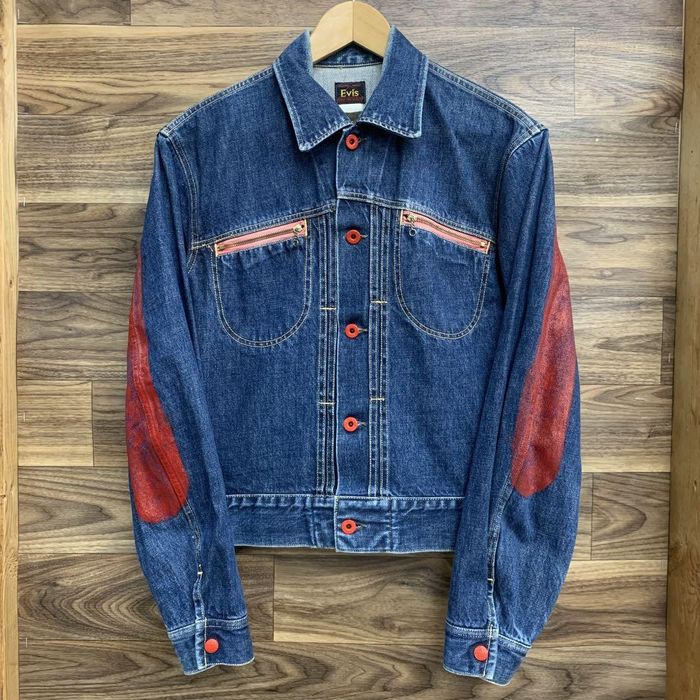 Evisu Evisu Denim Red Gull Jacket | Grailed