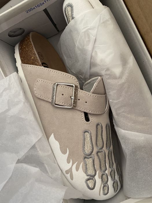 Birkenstock OM Newyork Gray Fish Bone clogs | Grailed