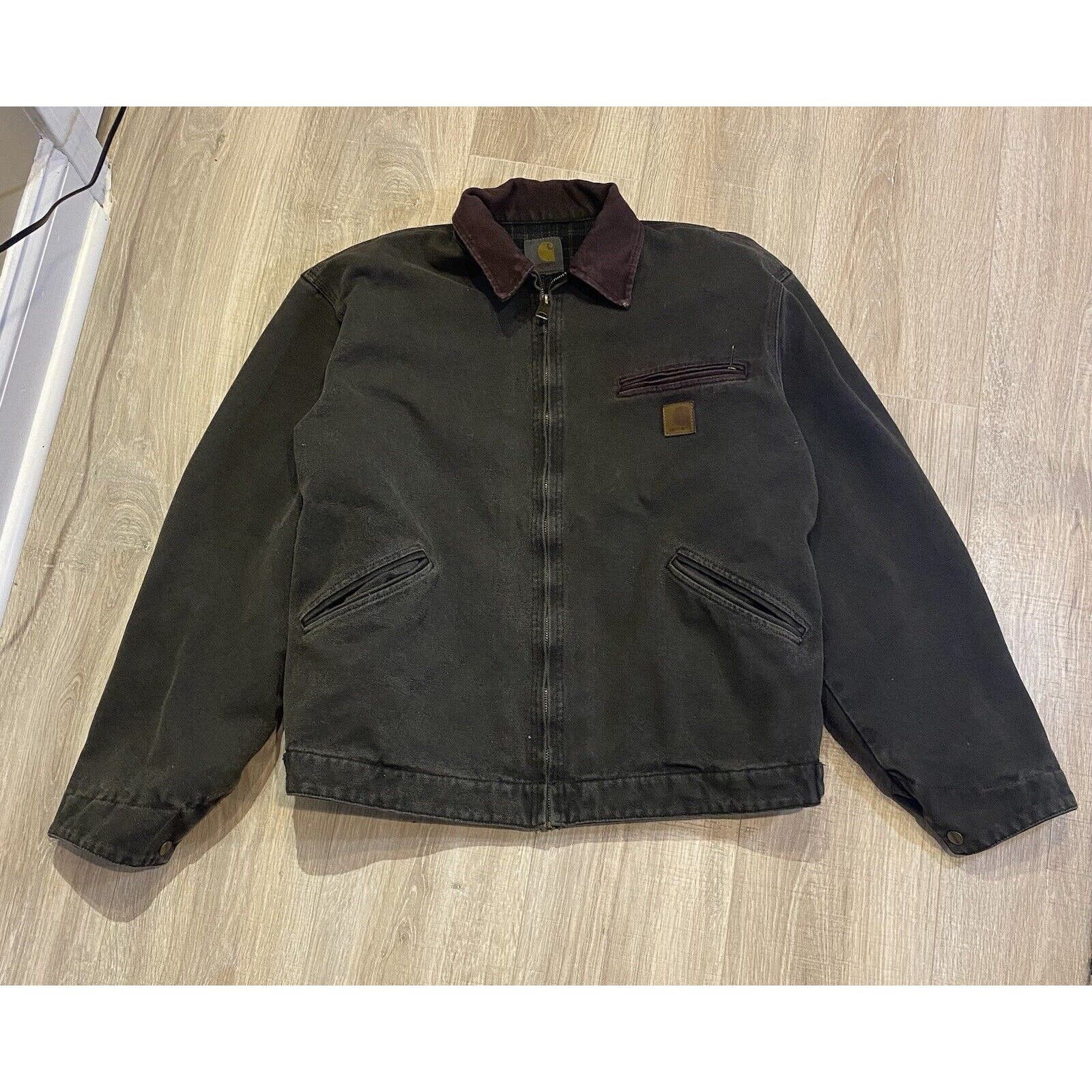 Carhartt Carhartt J97 MOS Detroit Jacket M Lined Green Brown Vintage ...
