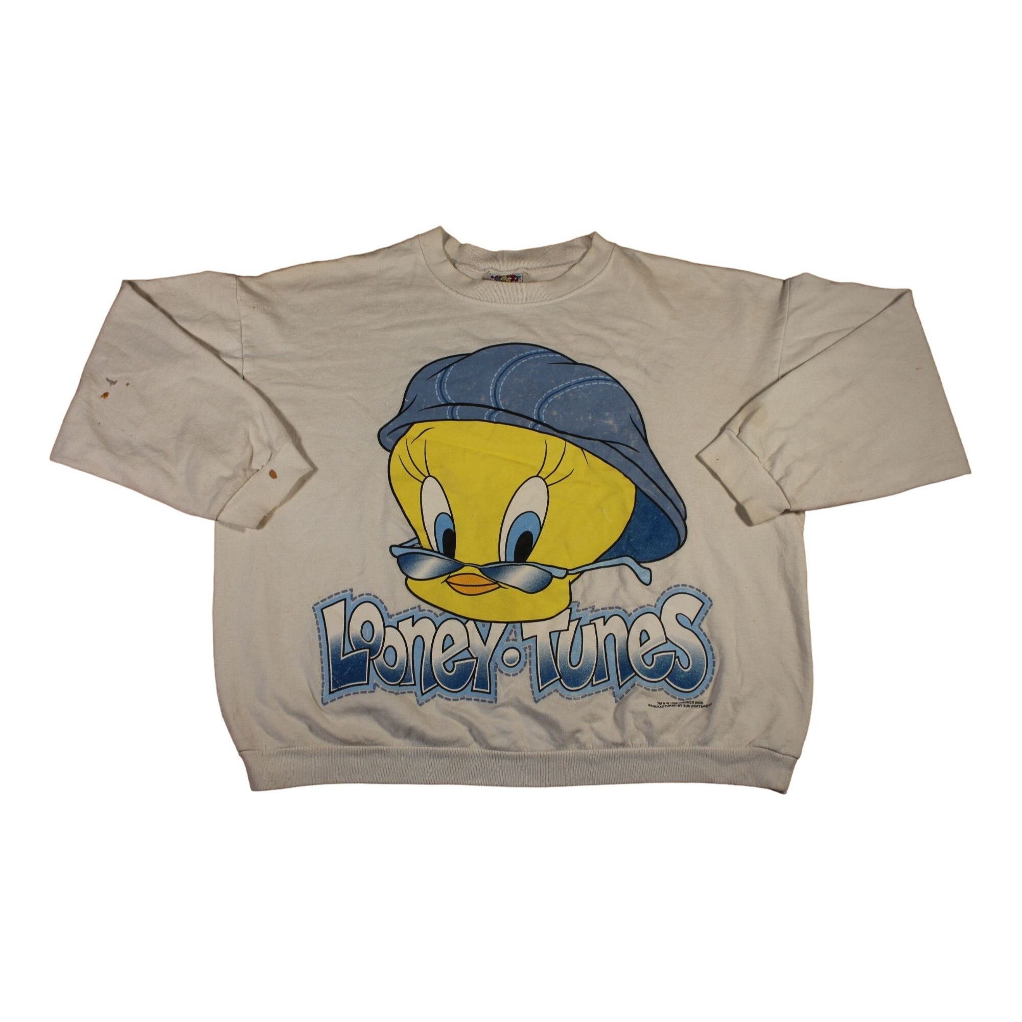 Vintage Vintage Looney Tunes Tweety Bird Sweatshirt Pullover (Staini ...