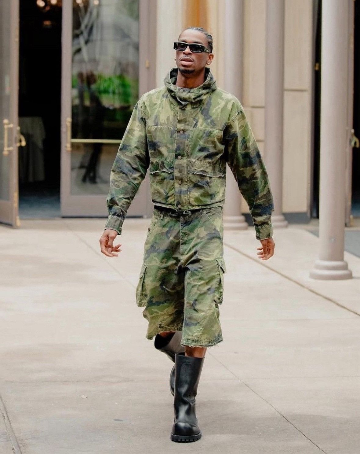 424 424 Camo Distressed Shorts | Grailed