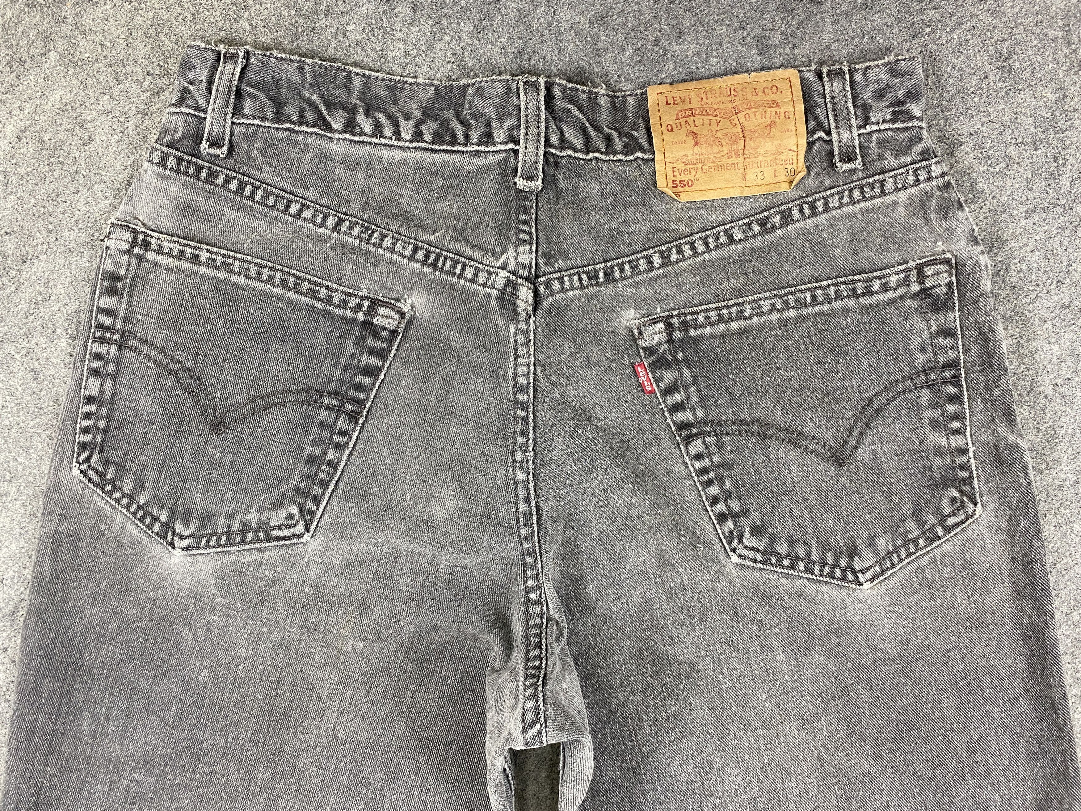 Japanese Brand Vintage 90s Levi's 550 Relaxed Fit Grey Denim Jeans ...