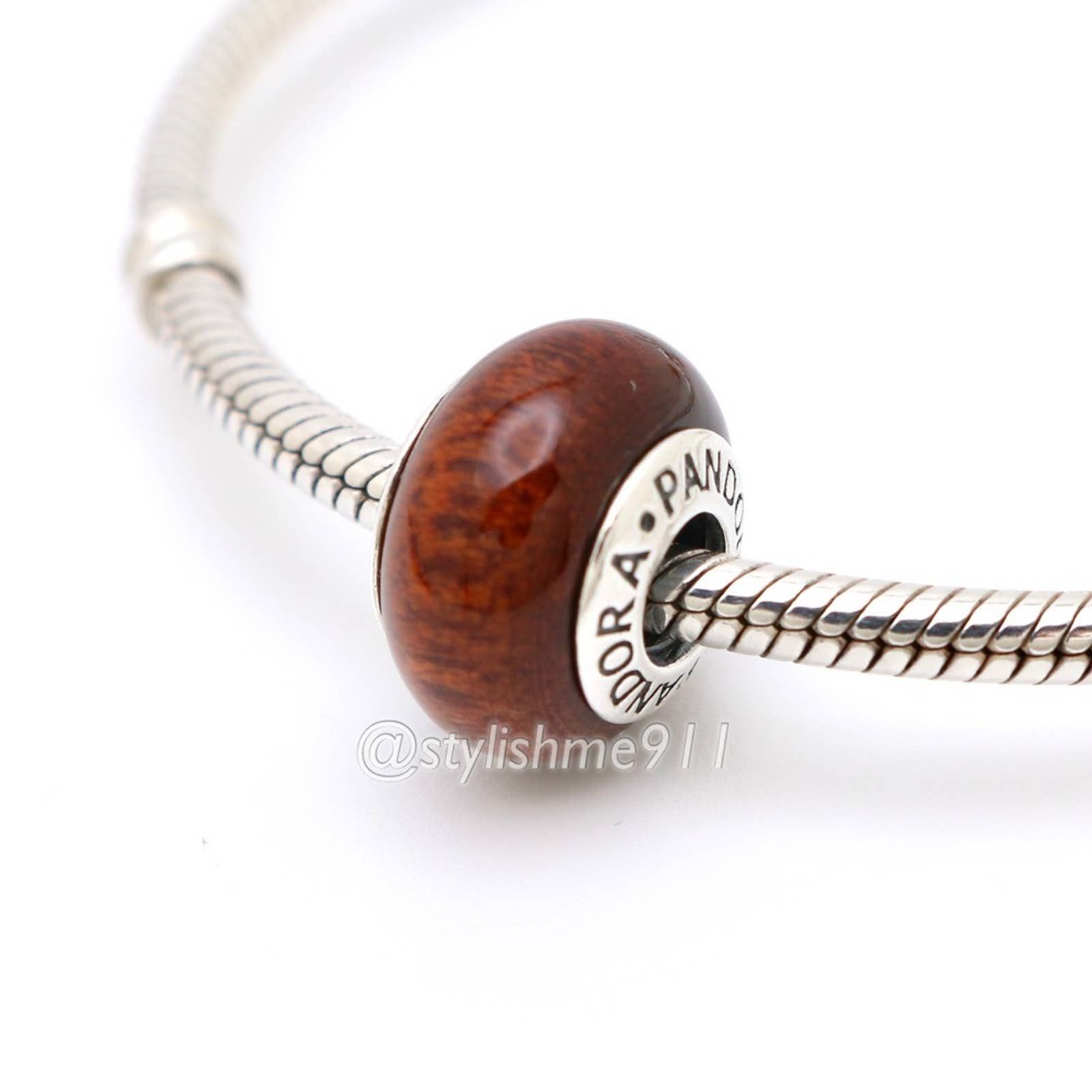 pandora Authentic PANDORA Brown Wooden Murano | Grailed