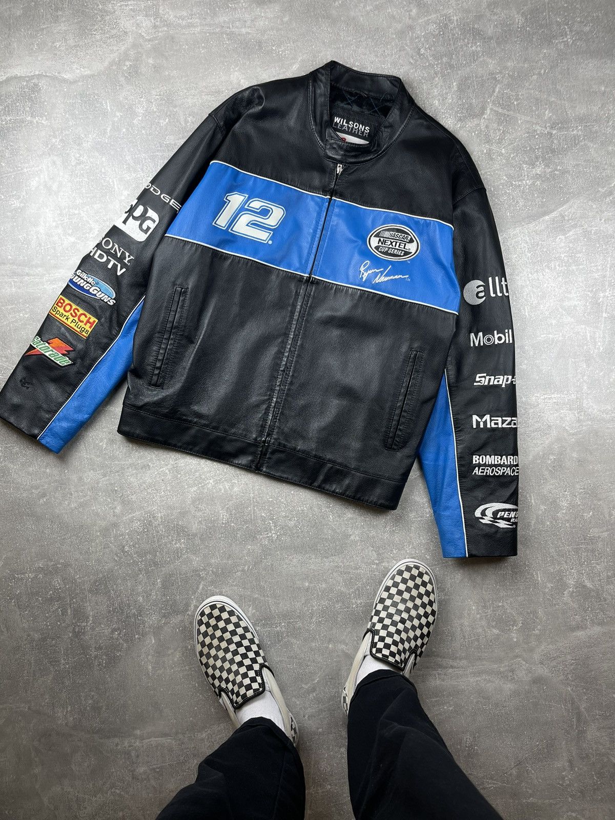 Wilsons Leather Rare! Vintage Wilsons Racing Nascar Zip Leather Jacket ...