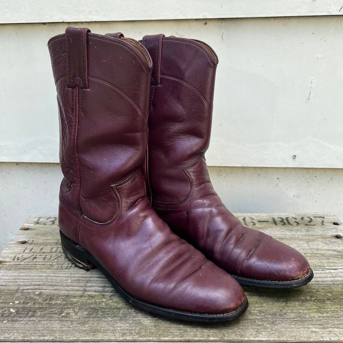 Justin Boots Justin Merlot Wine Color roper pull on cowgirl western ...