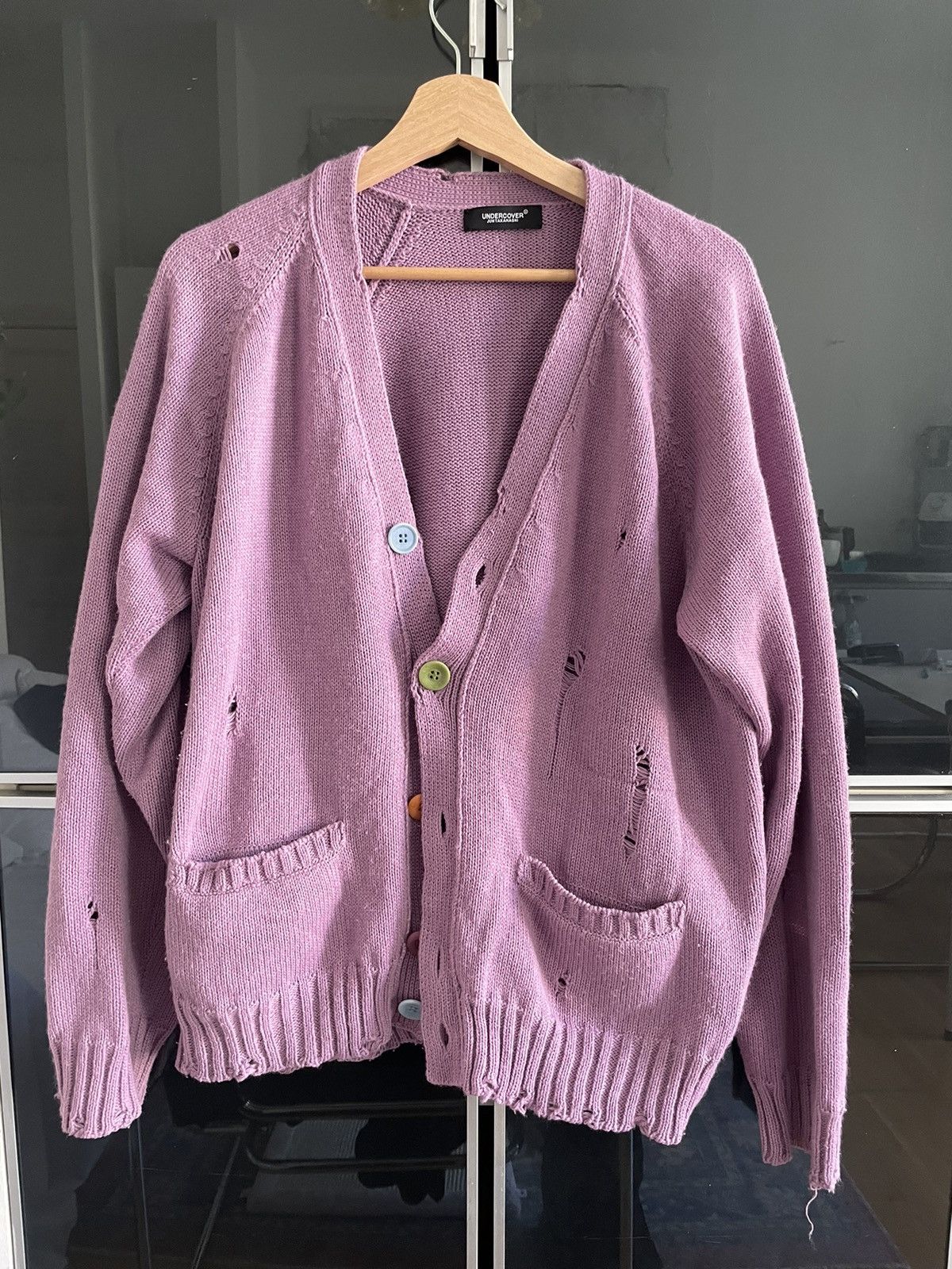 Undercover Undercover lavender distressed cardigan | Grailed