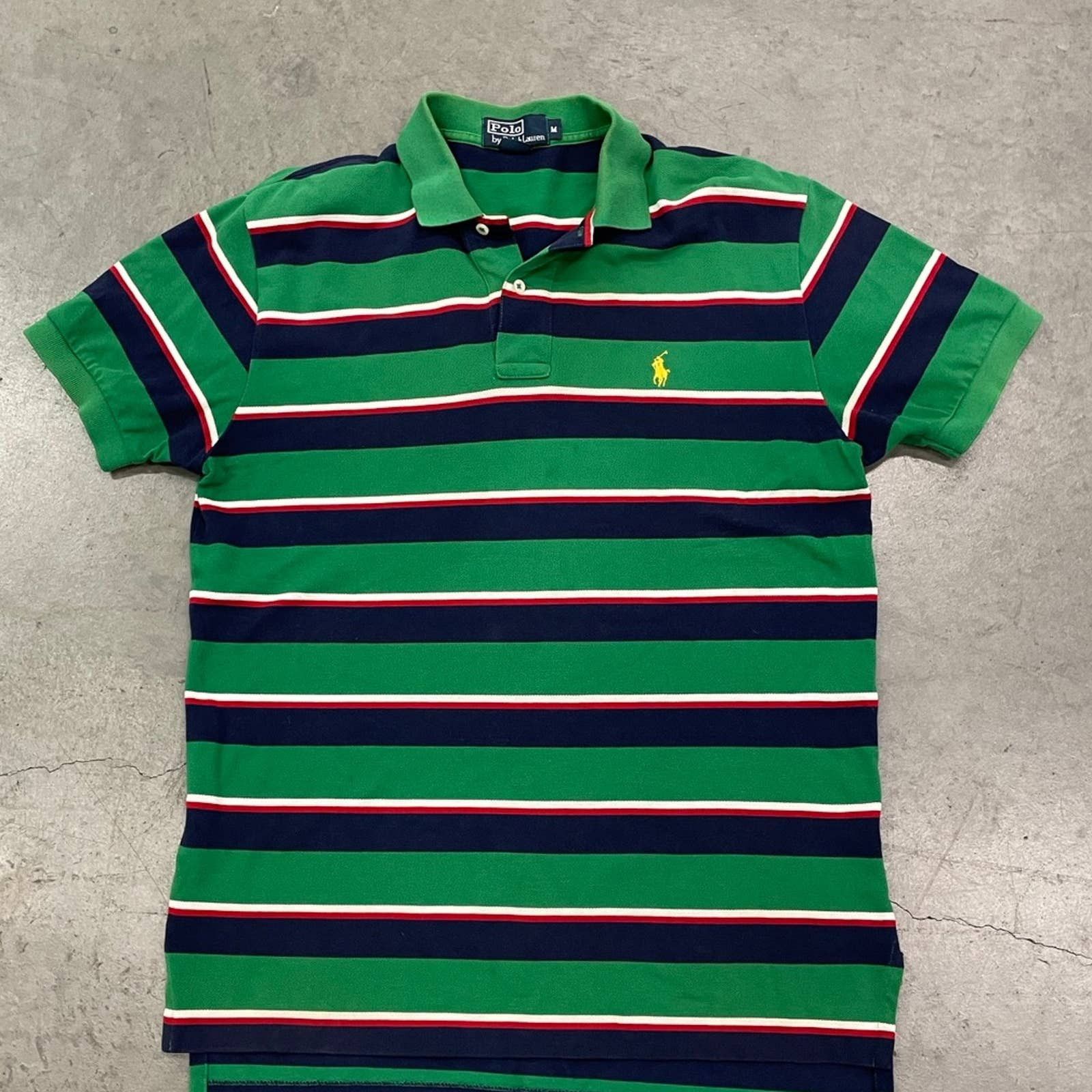 Polo Ralph Lauren Polo Ralph Lauren polo blue green stripped men medium ...