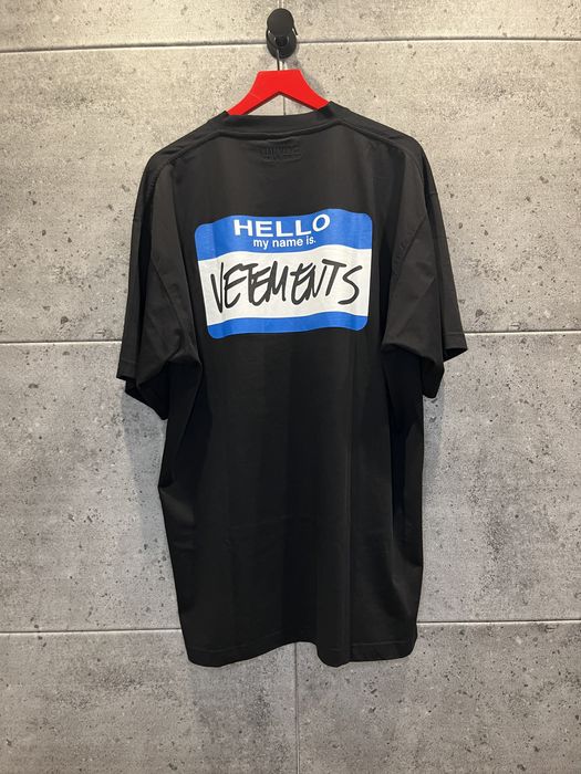 Vetements Vetements name tag hello my name is vetements t shirt | Grailed