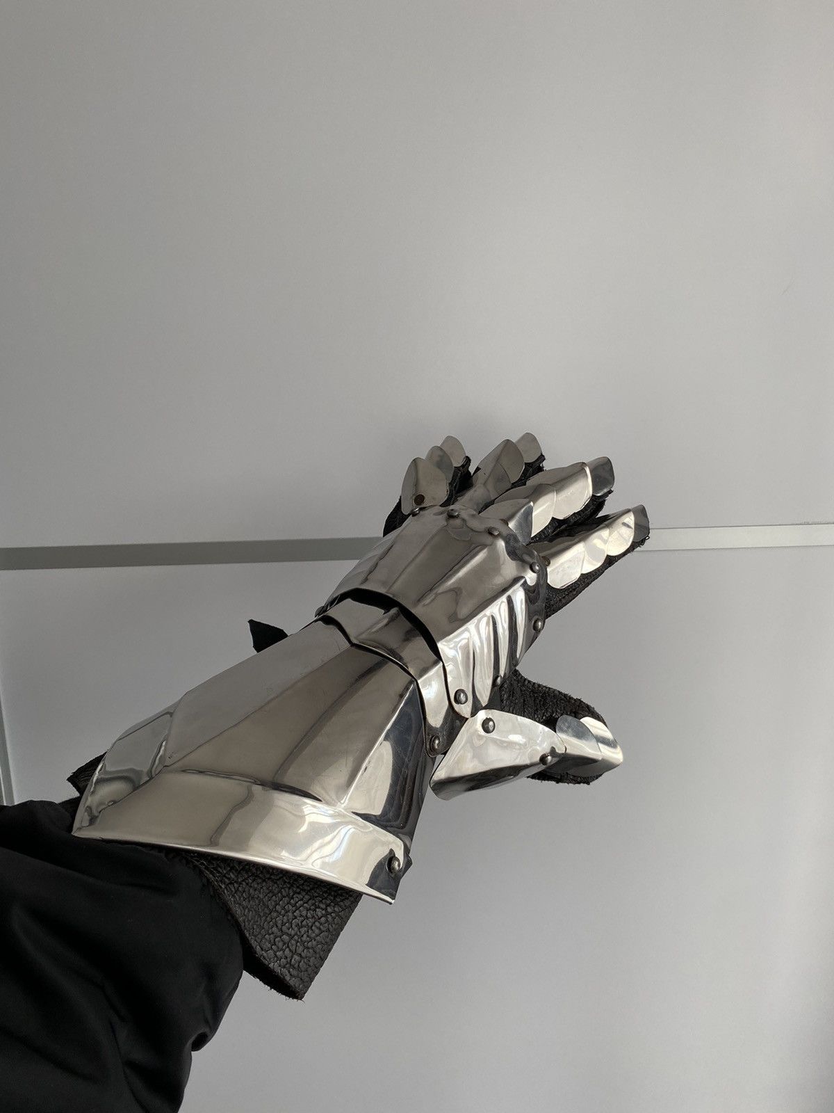 Designer Balenciaga Style Knight Armor Silver Metal Gloves | Grailed