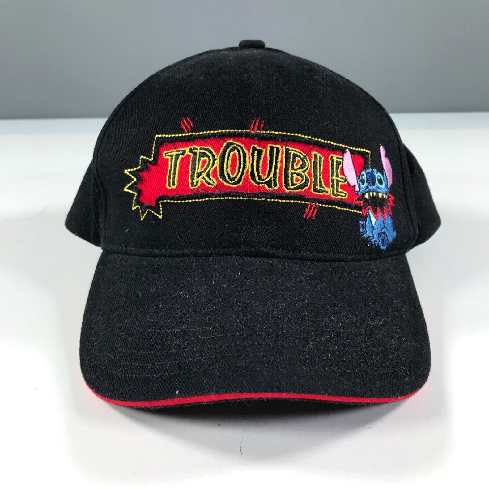 Disney Vintage Lilo and Stitch Hat Trouble Black Curved Brim Walt ...