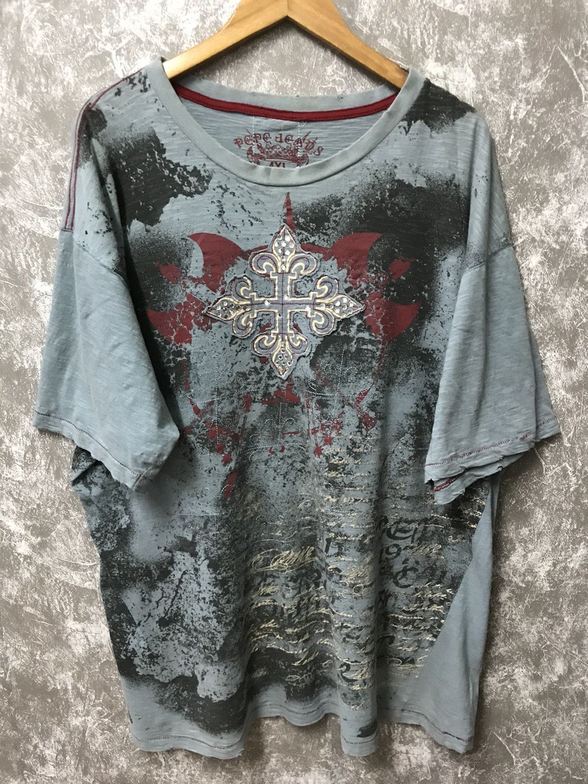 Affliction × Ed Hardy × Southpole Affliction Cross Y2K Graphic Tee ...