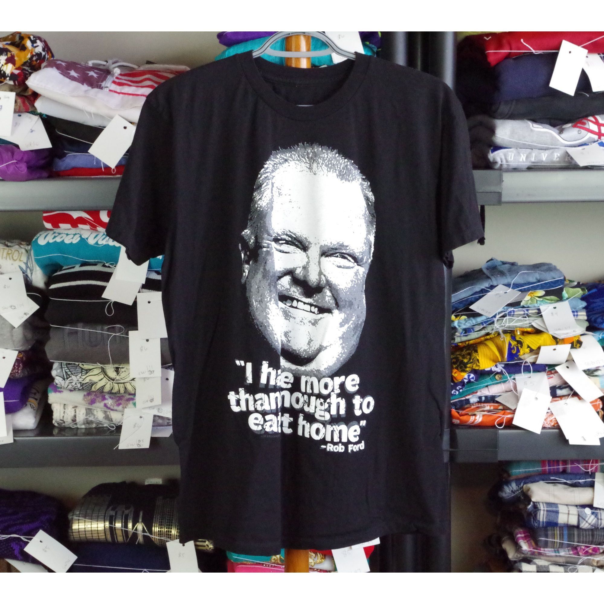 Random × Tee Shirt TSC844 | Rob Ford Funny Black Funny Meme Tshirt ...