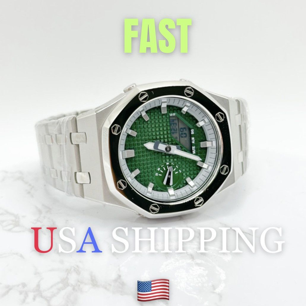G Shock Casioak G SHOCK Custom Mod Green Face Dial BRAND NEW | Grailed