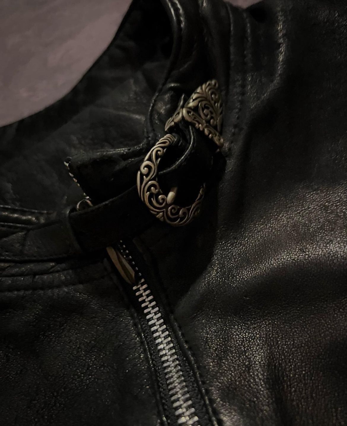 14th Addiction 14th Addiction Leather Crosszip Jacket | Grailed