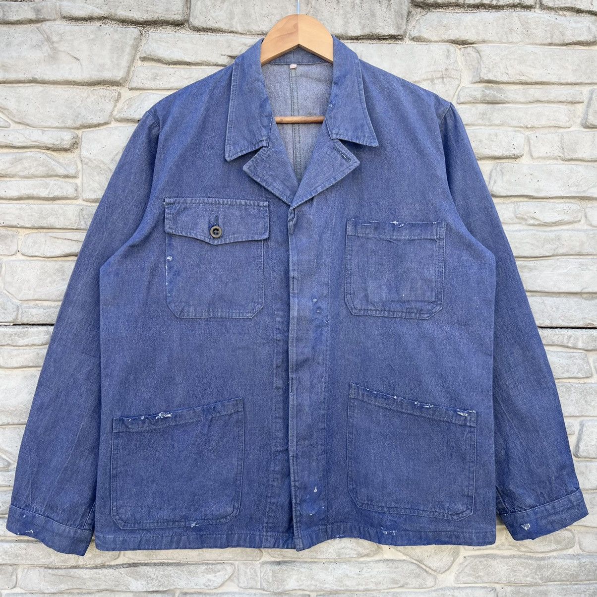 Le Laboureur × Vintage French vintage distressed denim works jacket ...