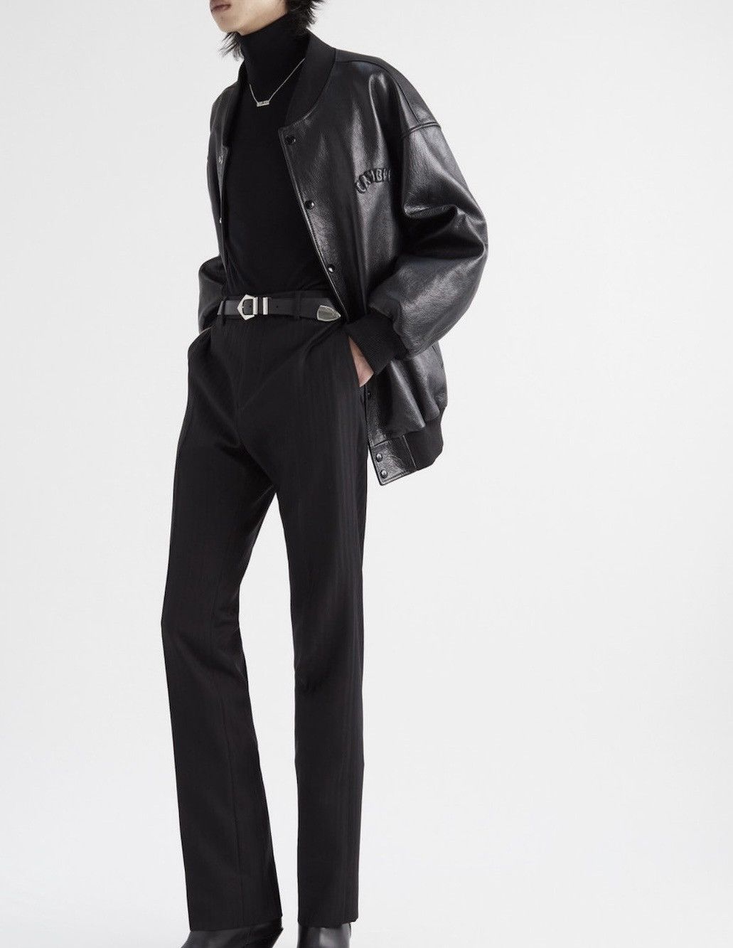 Celine × Hedi Slimane FW22 - FLARED CROPPED PANTS IN STRIPED WOOL | Grailed