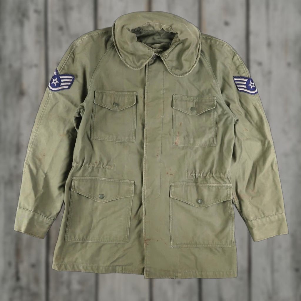 Vintage VINTAGE USAF Field Jacket Coat S Small Long Green OG-107 Sateen ...