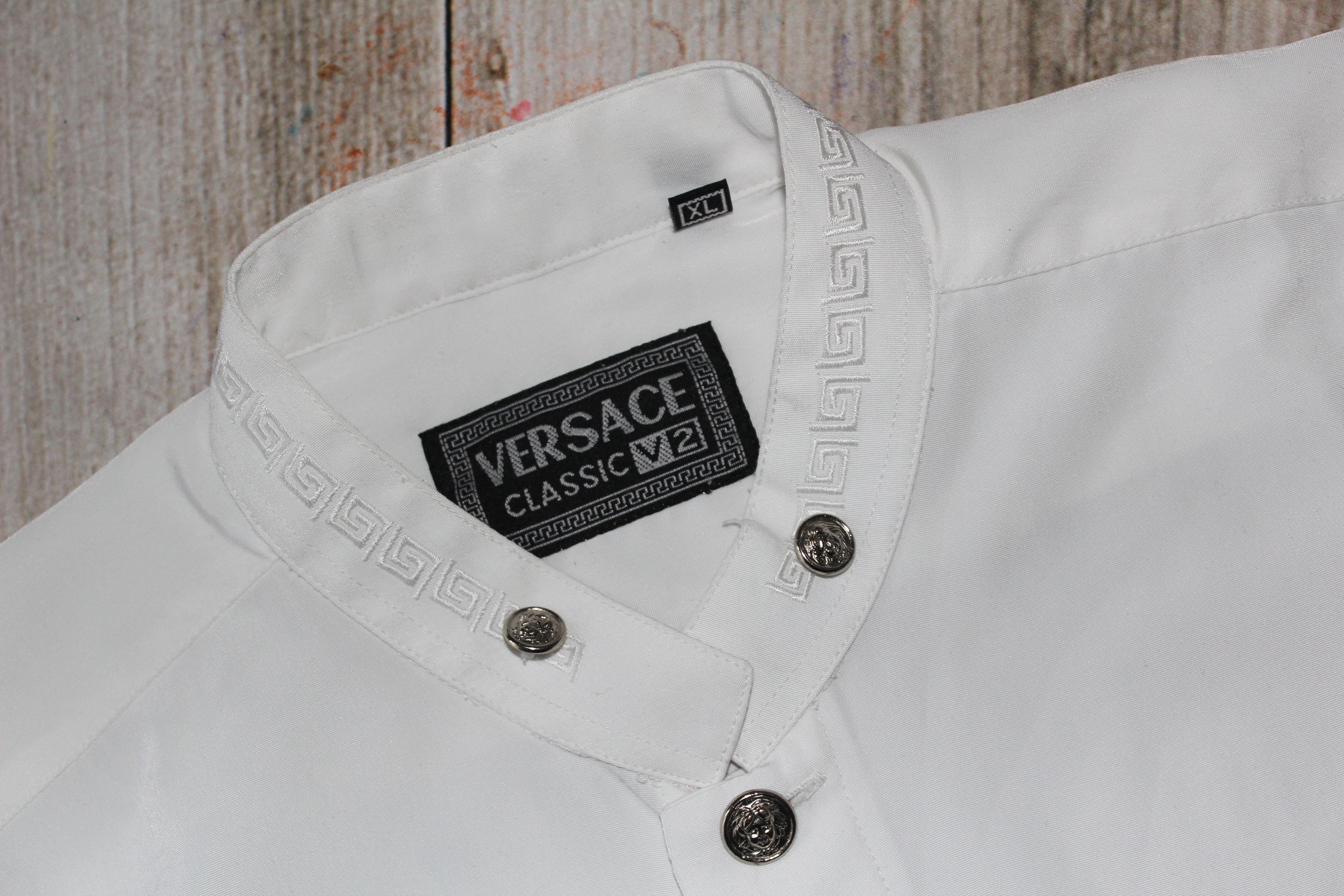 Vintage VERSACE Long Sleeve Silk White Shirt Top | Grailed