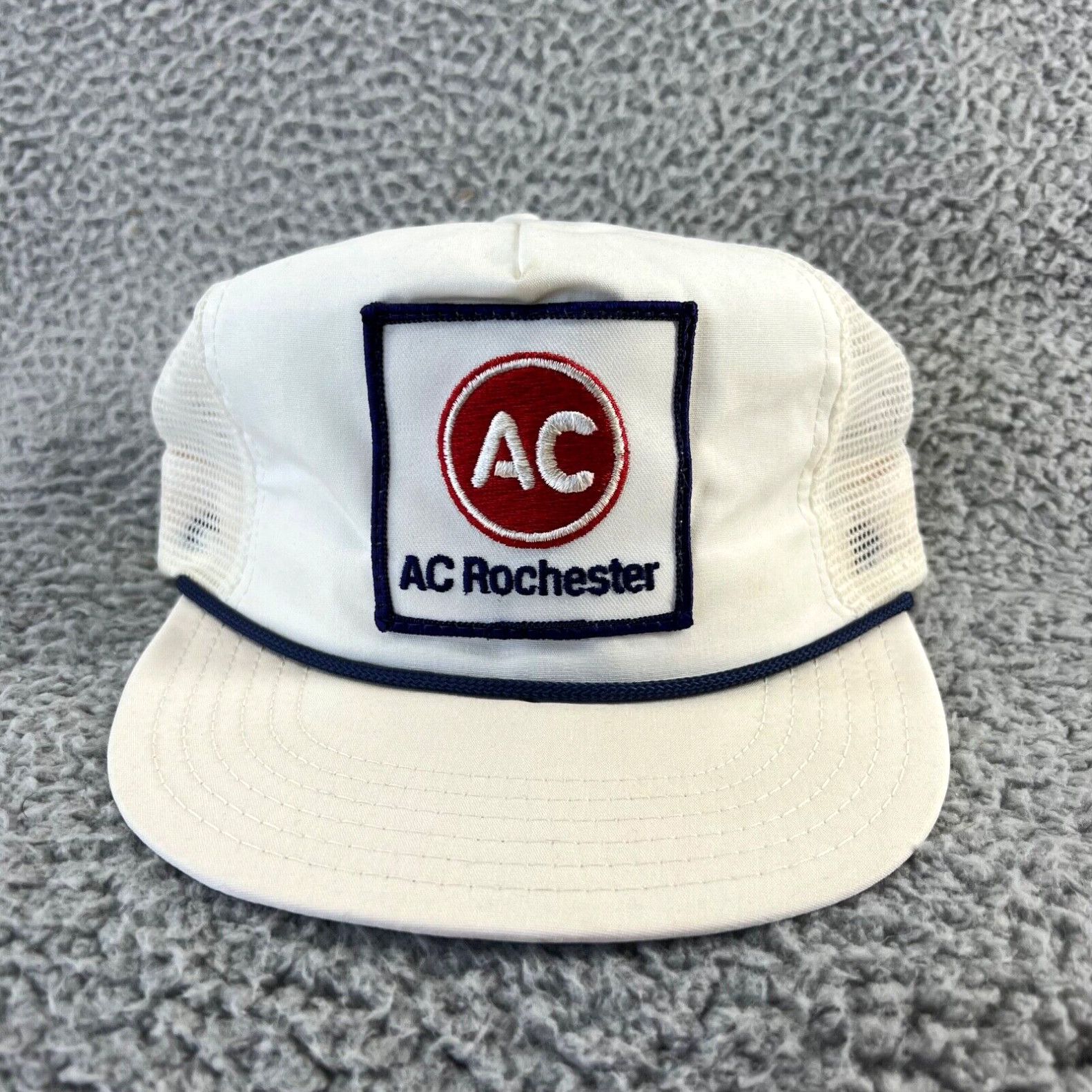 Logo 7 Vintage AC Delco Rochester Mesh Trucker Snapback White Patch ...