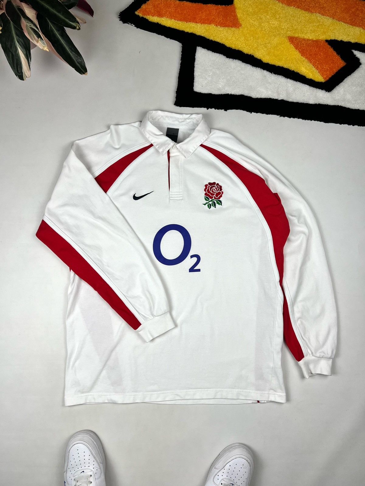 Nike × Soccer Jersey × Vintage 🌹 VINTAGE 90’S NIKE ENGLAND O2 RUGBY ...