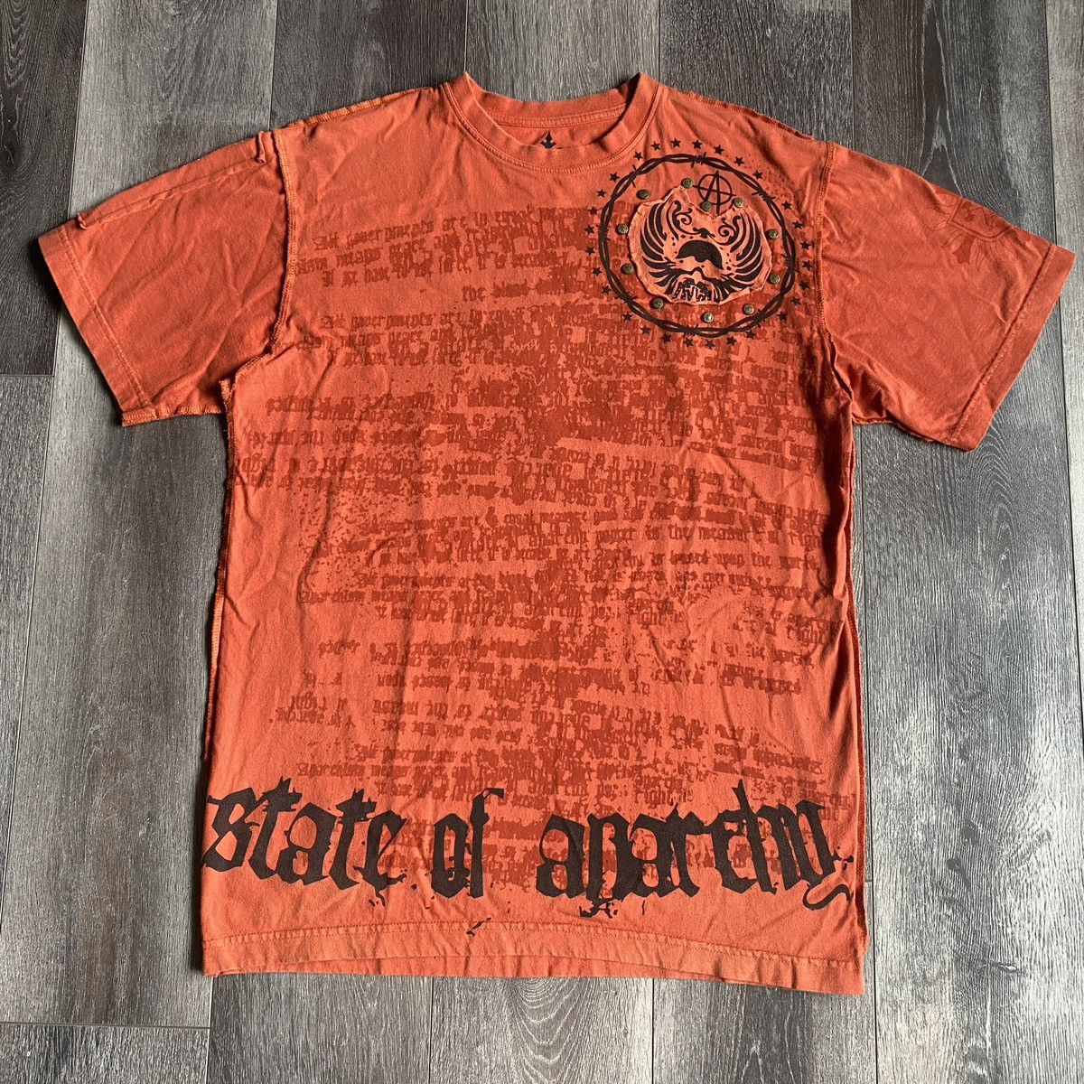 Affliction Vintage 2000s Blac Label State of Anarchy Cross Logo T Shirt ...