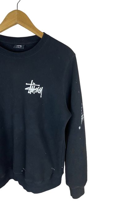 Stussy Stussy Small Logo Paint Splash Sweatshirt | Grailed