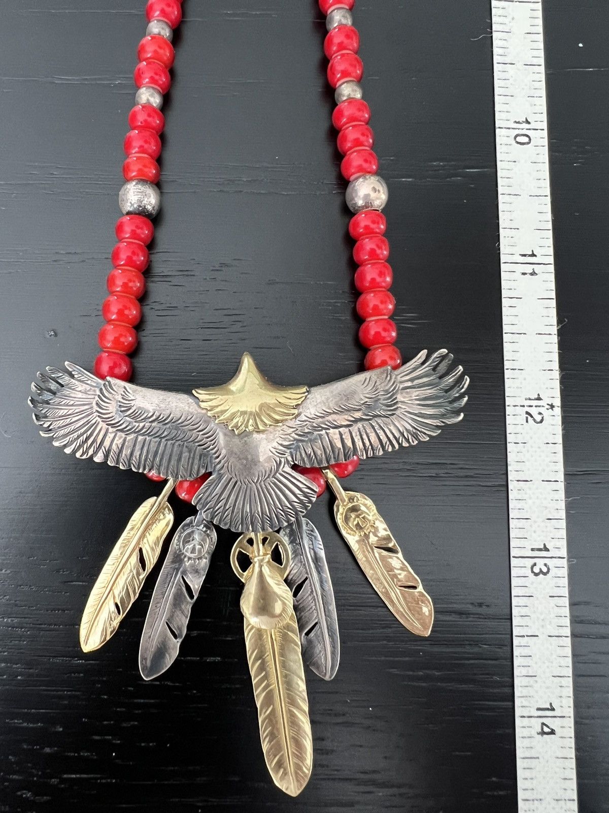 Goros Goros Style John Mayer necklace eagle, red beads vintage | Grailed