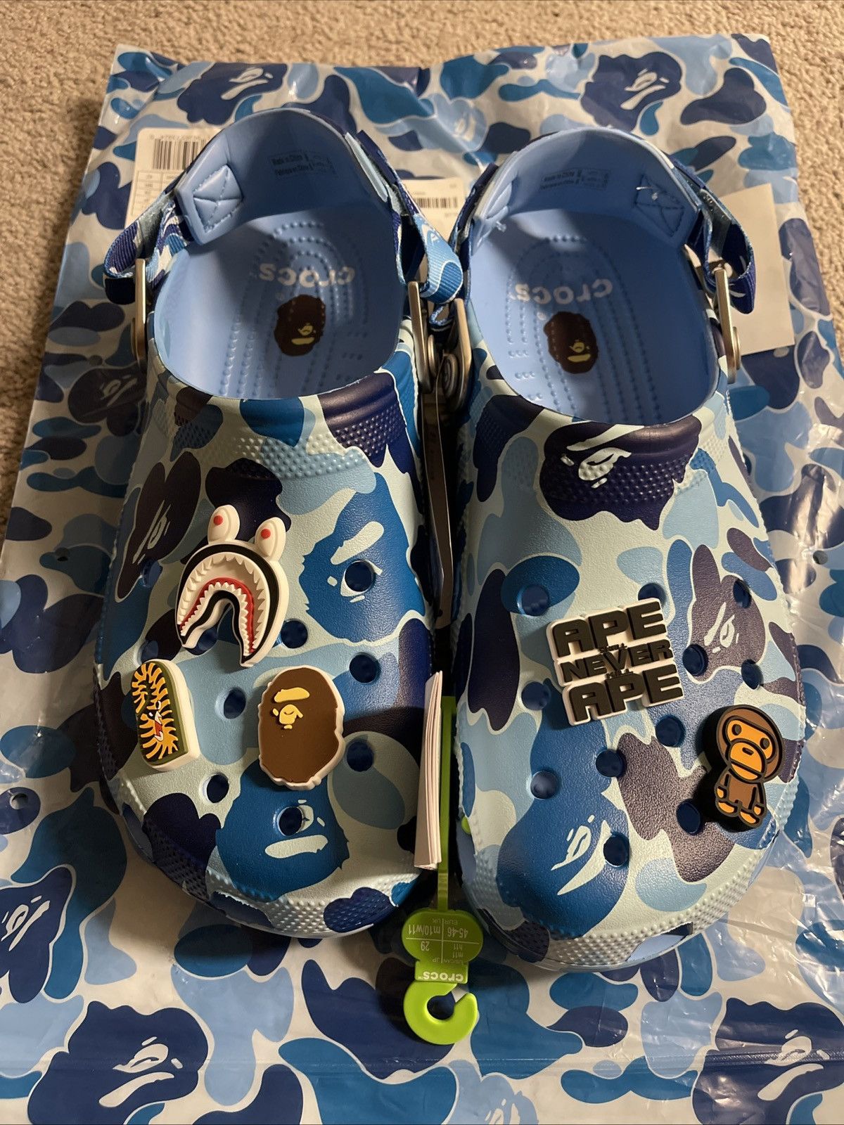 Bape × Crocs BAPE X CROCS “ABC CAMO BLUE” OXYGEN | Grailed