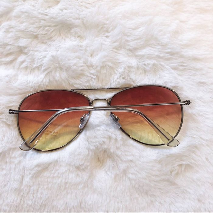 Other Rosalia Pink Yellow Full Rim Aviator Sunglasses | Grailed