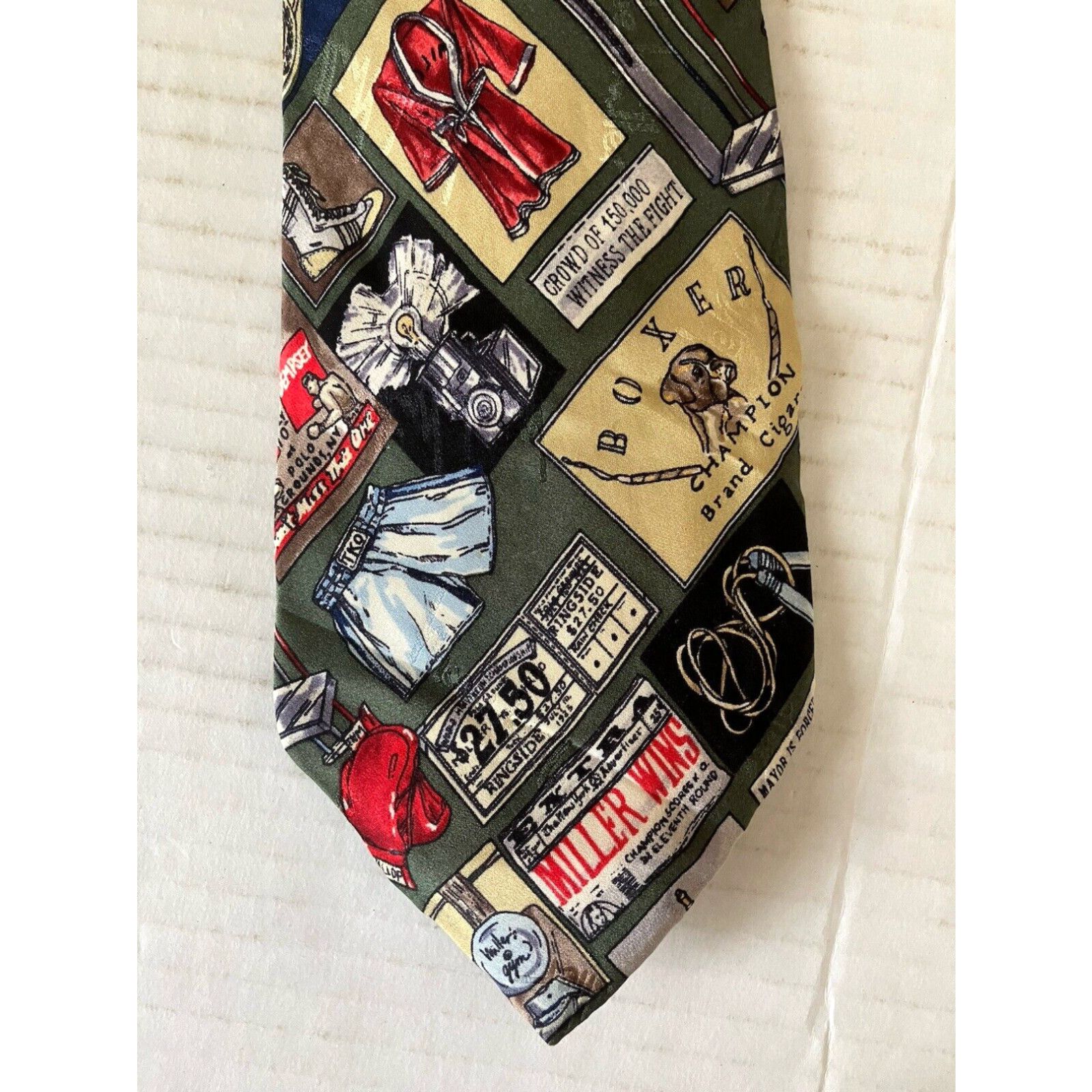 Nicole Miller Nicole Miller Men's Necktie Tie Silk Satin Boxing Boxer ...