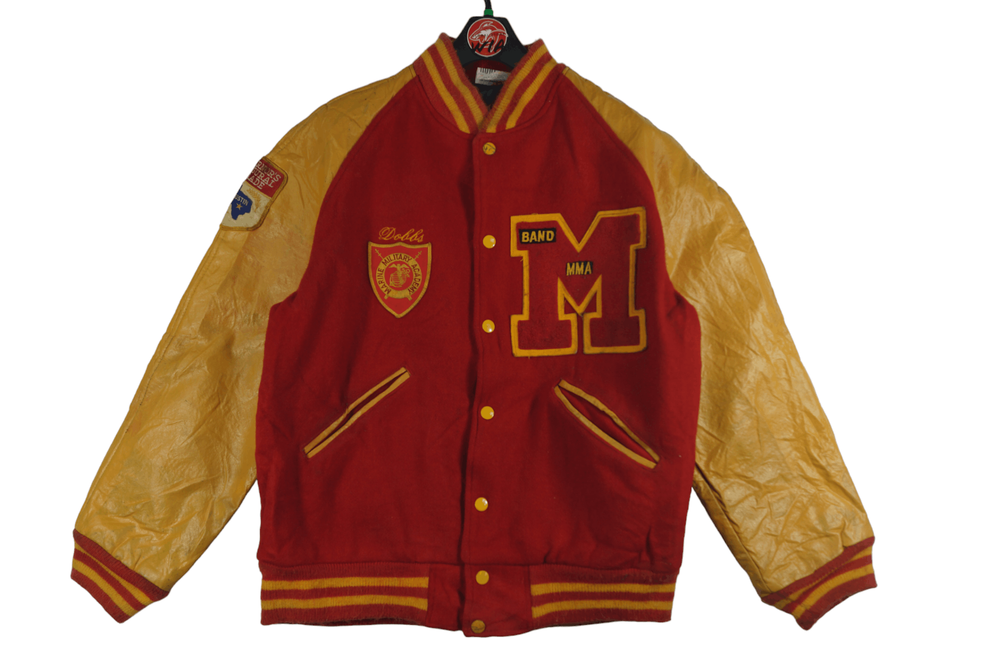 Vintage Vintage Varsity Leather Marine Military Acedemy Made in USA ...