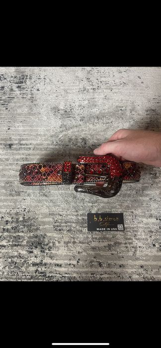 B.B. Simon B.B. Simons Red Snakeskin Belt from 2019 | Grailed