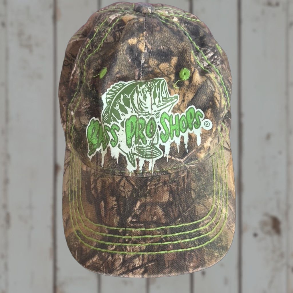 Bass Pro Shops Bass Pro Shops Camouflage Adjustable Youth Cap Hat Green ...