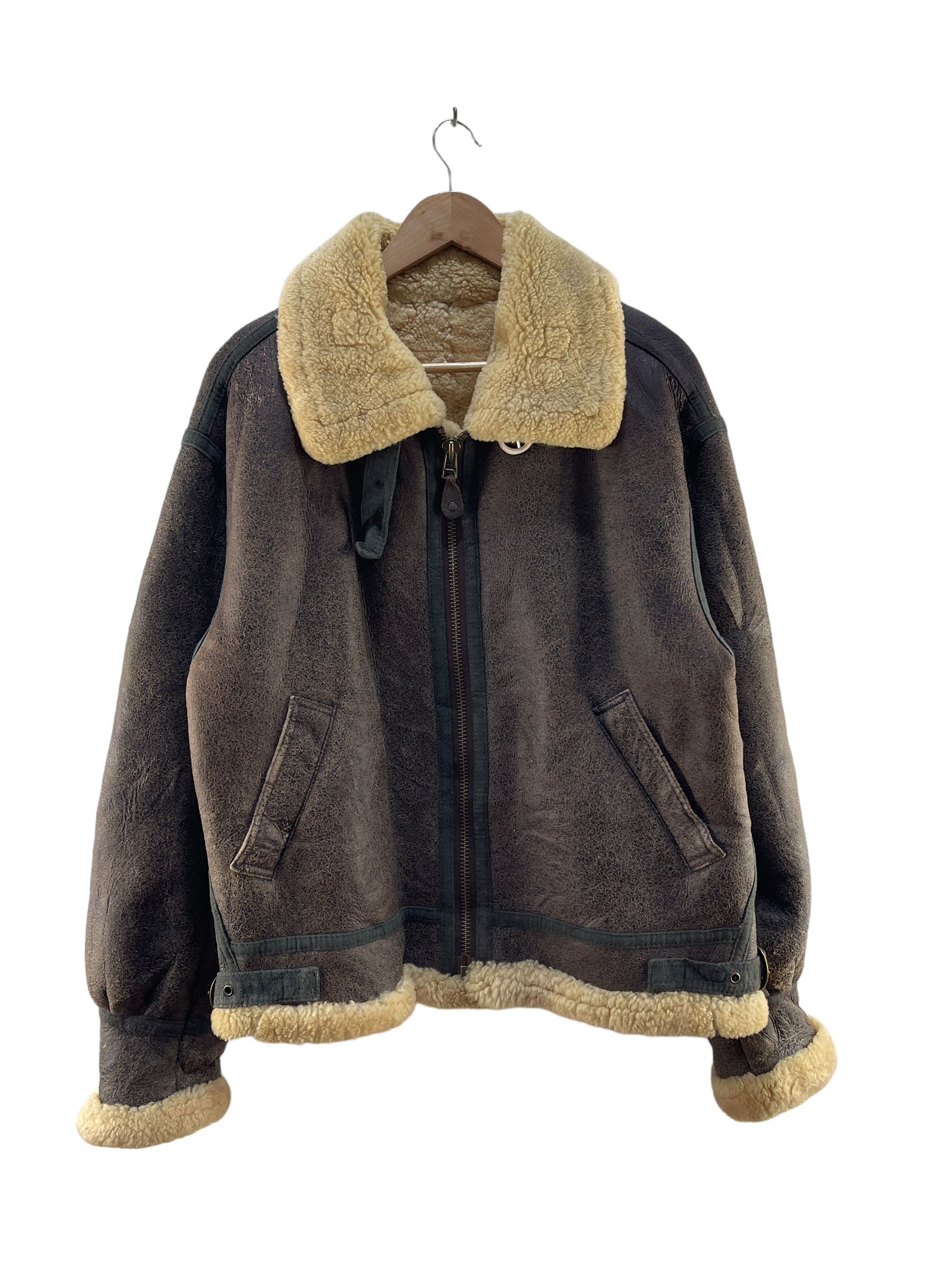 B 3 × Military × Sheepskin Coat Vintage Gleeman Military B 3 Sheep Skin Leather Jacket | Grailed