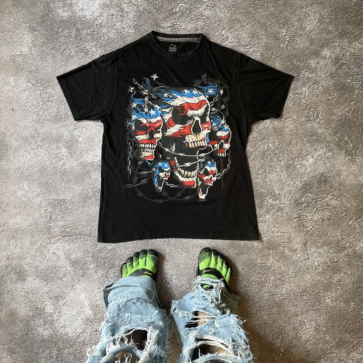 Vintage Vintage Y2K BONES ABSTRACT CREEPY FACE ANGRY HORROR SKELETON ...