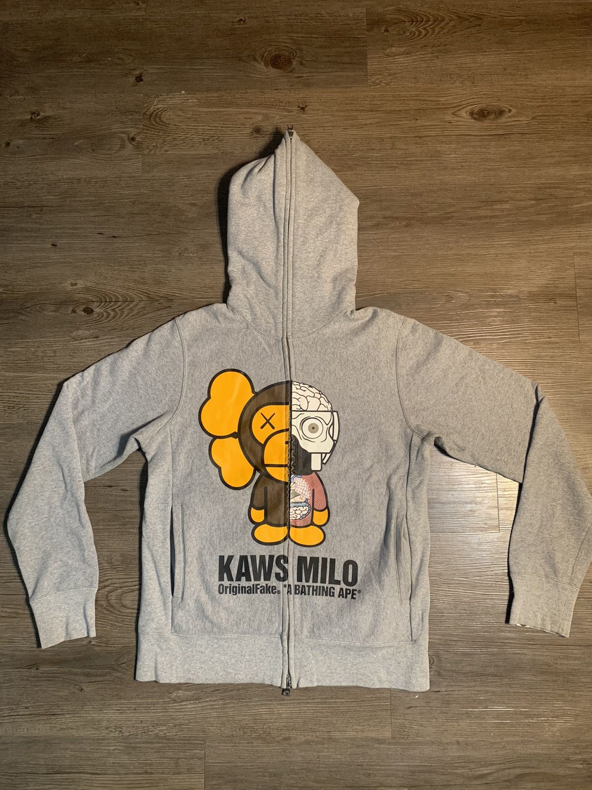 Bape Kaws Milo Full Zip Hoodie | Grailed