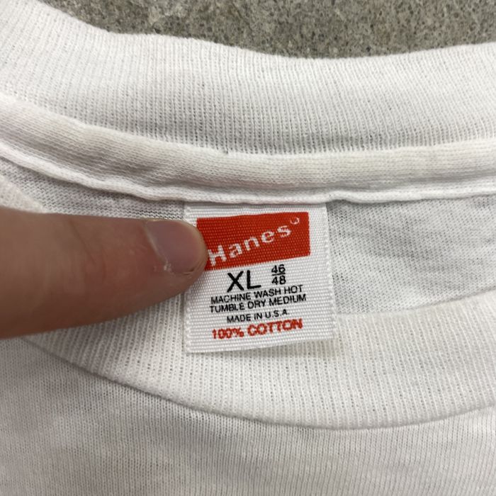 Vintage 80s Hanes made USA blank white tee single stitch | Grailed