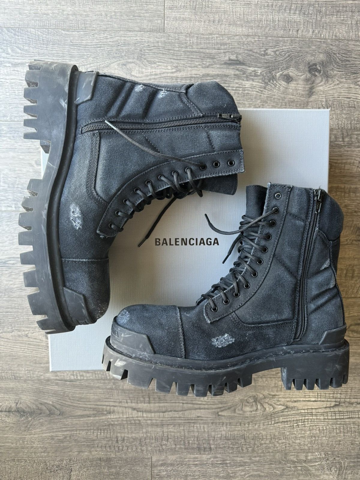 Balenciaga Balenciaga Distressed Strike Boots | Grailed