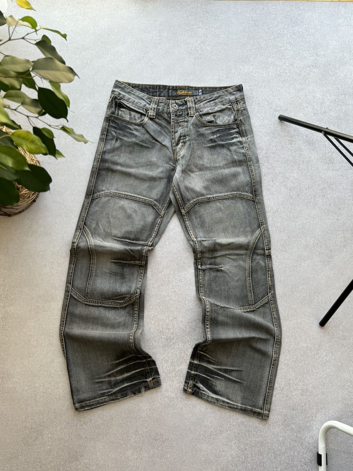 Streetwear × Vintage Jeans Dirty Pants faded crash denim thrashed y2k ...