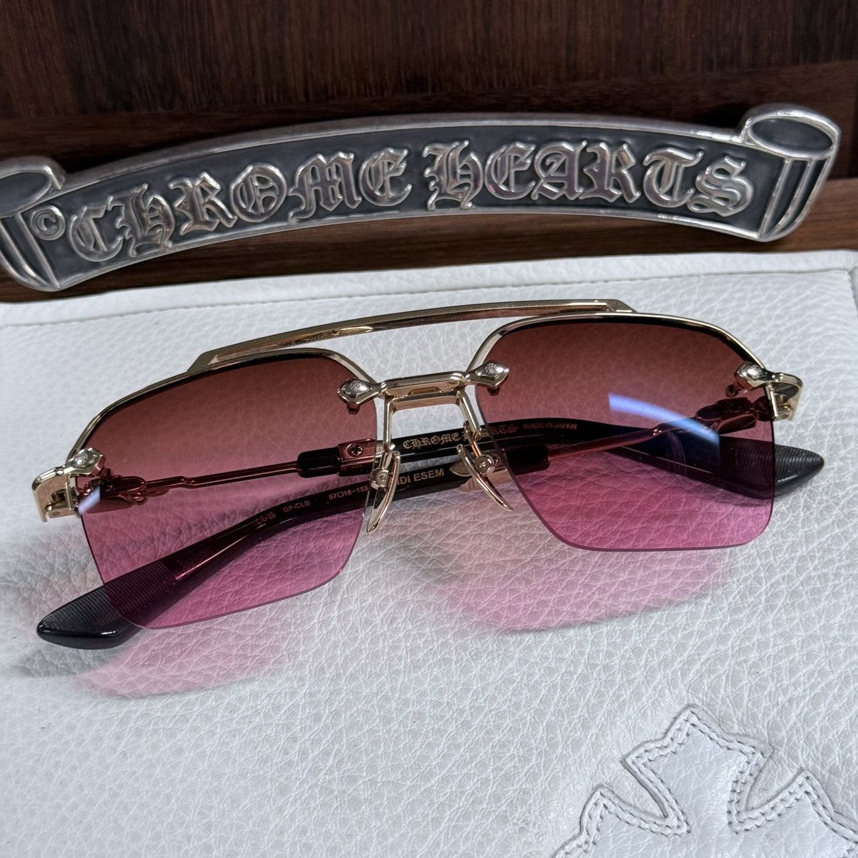 Chrome Hearts Chrome Hearts BI ESSEM 1/1 ‘Pink Fade’ Sunglasses | Grailed
