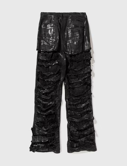 Rick Owens Rick Owens Thrashed Waxed GETH Cut Denim | Grailed