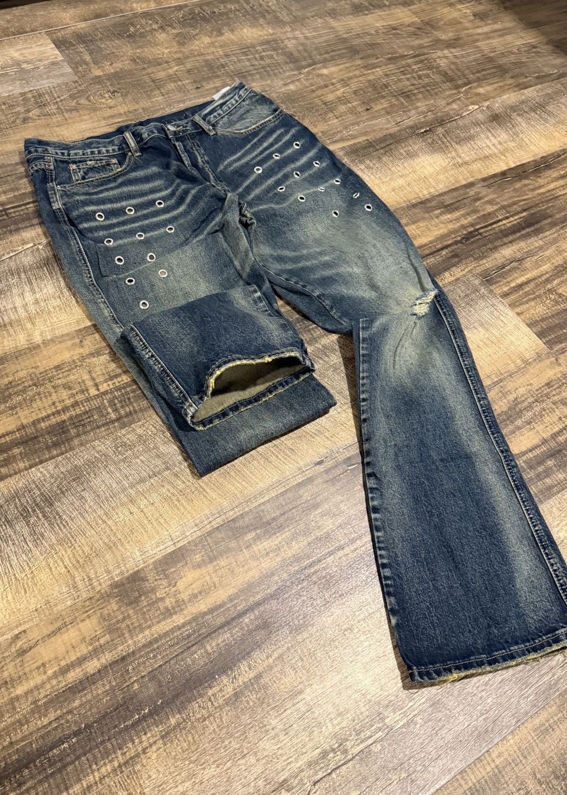 Japanese Brand Ken Carson Eyelit Jeans Cool Wash | Grailed