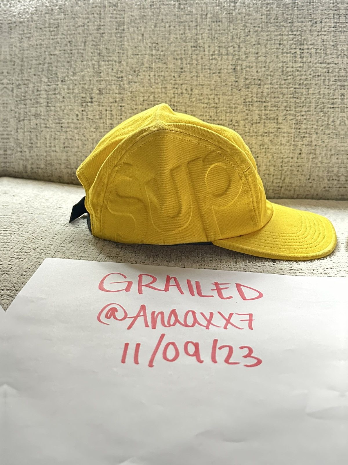 Supreme Yellow supreme hat | Grailed