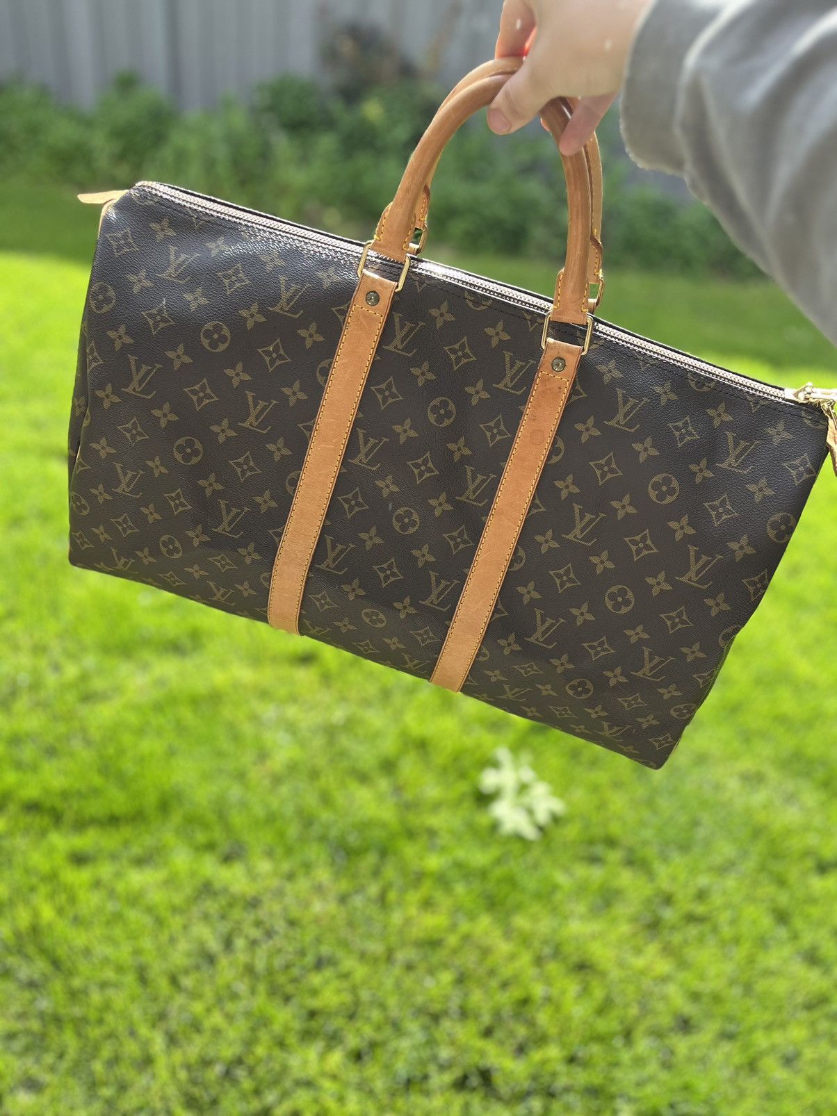 Louis Vuitton LOUIS VUITTON LV BOSTON BAG KEEPAL 60 BROWN MONOGRAM ...