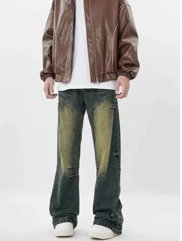 Japanese Brand × Jean × Streetwear Vintage washed pleated deconstructed ...