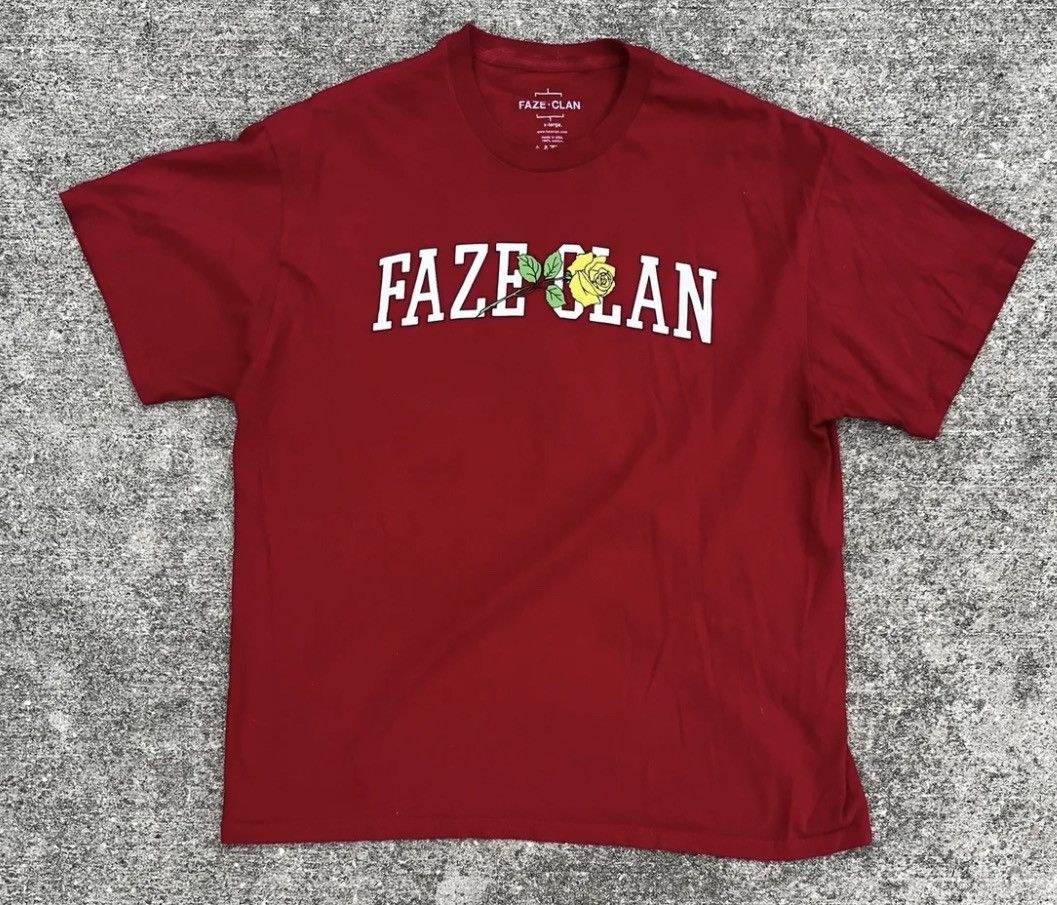 Faze × Streetwear FAZE CLAN Red Rose Logo Short Sleeve T-Shirt | Grailed